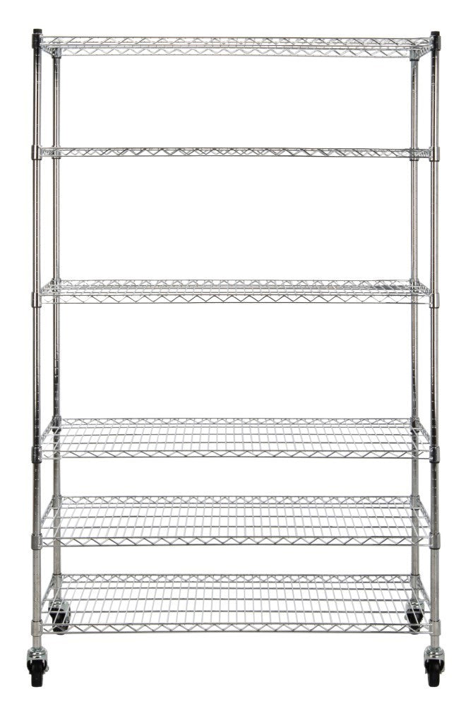 Peak 76" 6-Shelf Rolling Wire Rack – Eyely