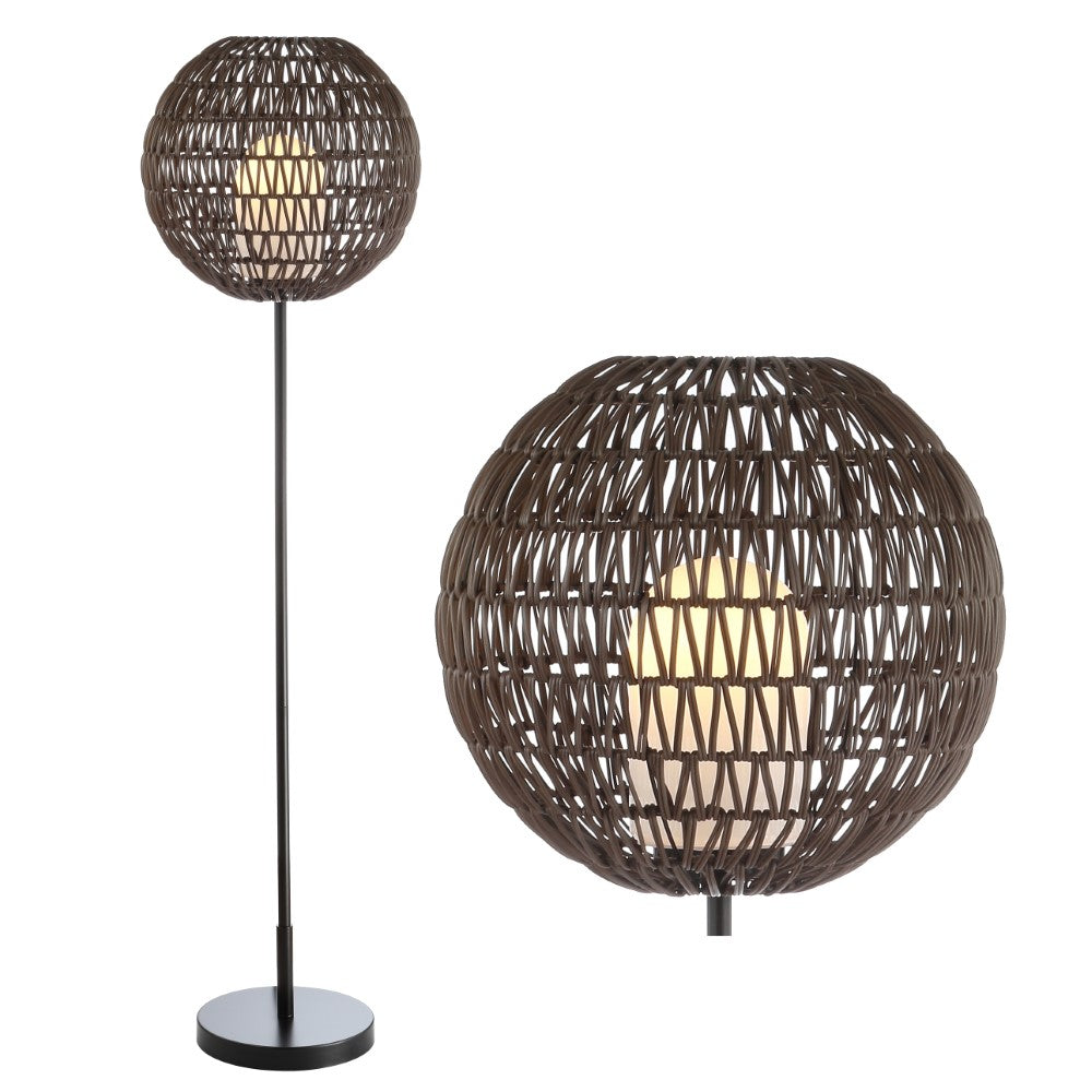 Silverfish 61" Outdoor Woven Globe LED Floor Lamp – Eyely