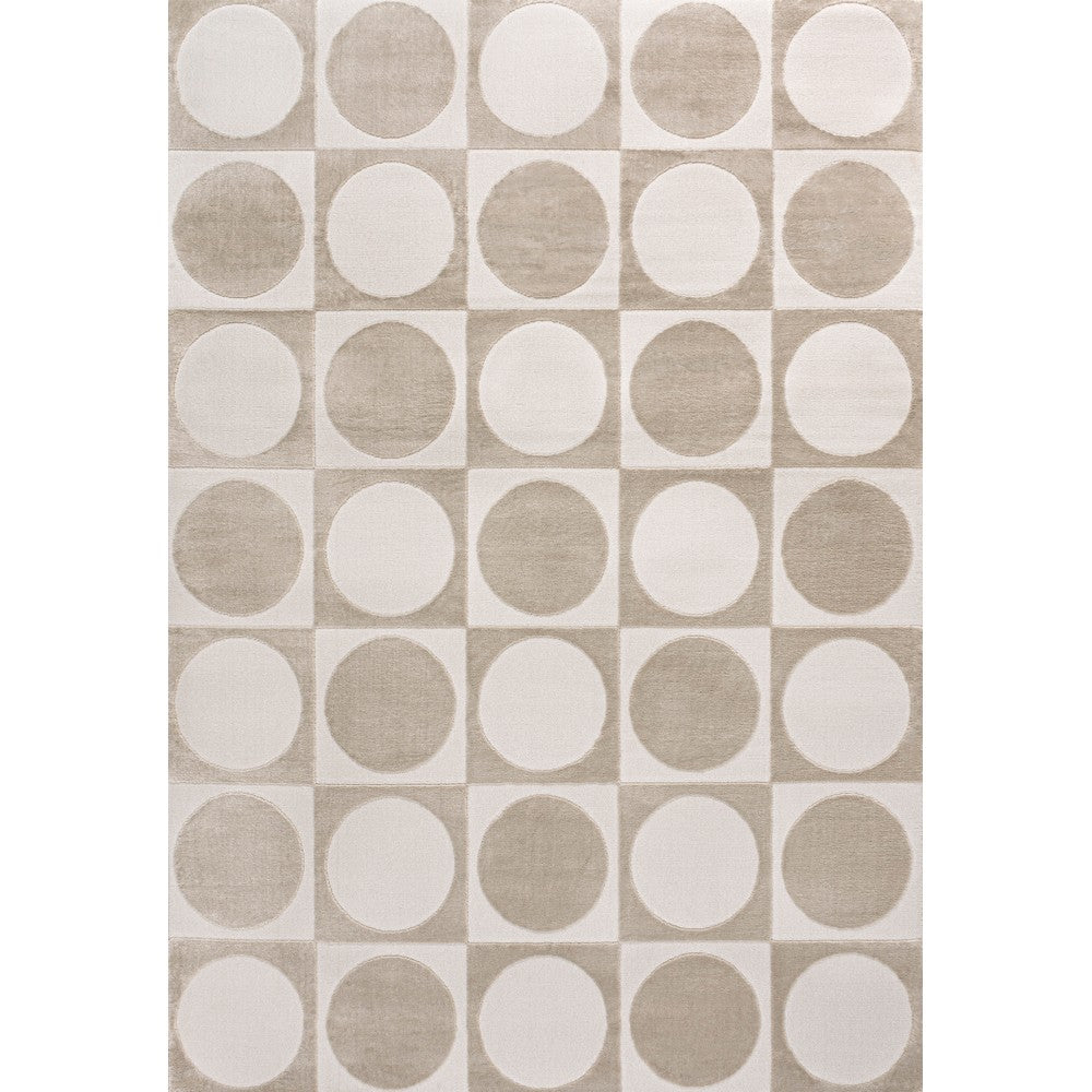 Geometric Modern Geometric Circles In Squares High-Low Area Rug – Eyely