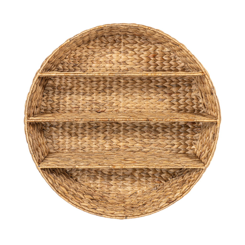Annulus 24.5" 3-Shelf Circular Handwoven Hyacinth Wall Rack – Eyely
